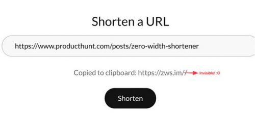 Zero Width Shortener 零宽度短网址生成器 - v1tx