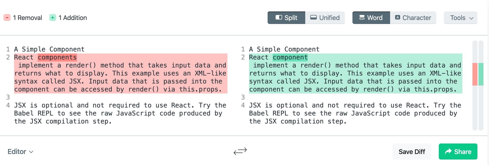 Diffchecker 在线对比工具 支持文字、代码、图片等多种类型 - v1tx