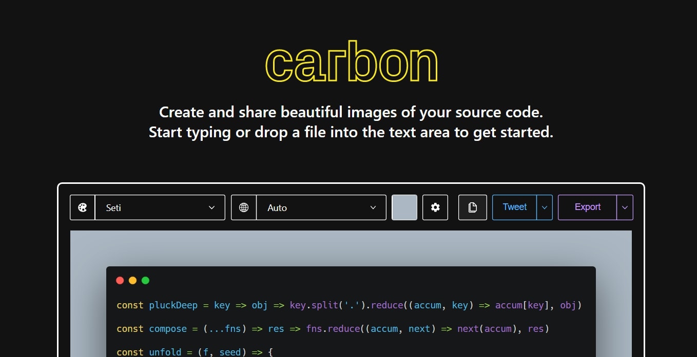 Carbon 代码截图美化更漂亮地分享代码 - v1tx