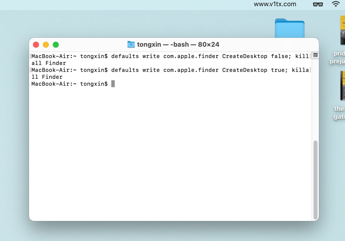 如何隐藏Mac桌面文件图标 - v1tx