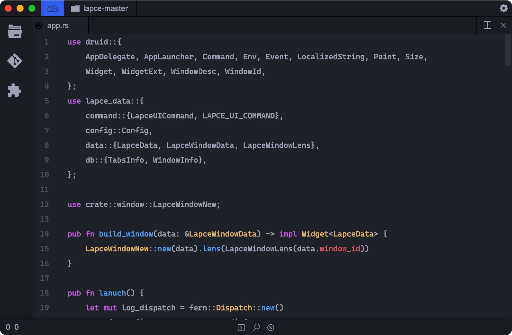 Lapce 免费开源的轻量级代码编辑器 - v1tx